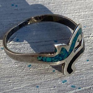 Unk | Jewelry | Abstract Vintage Sterling Silver With Inlaid Turquoise ...